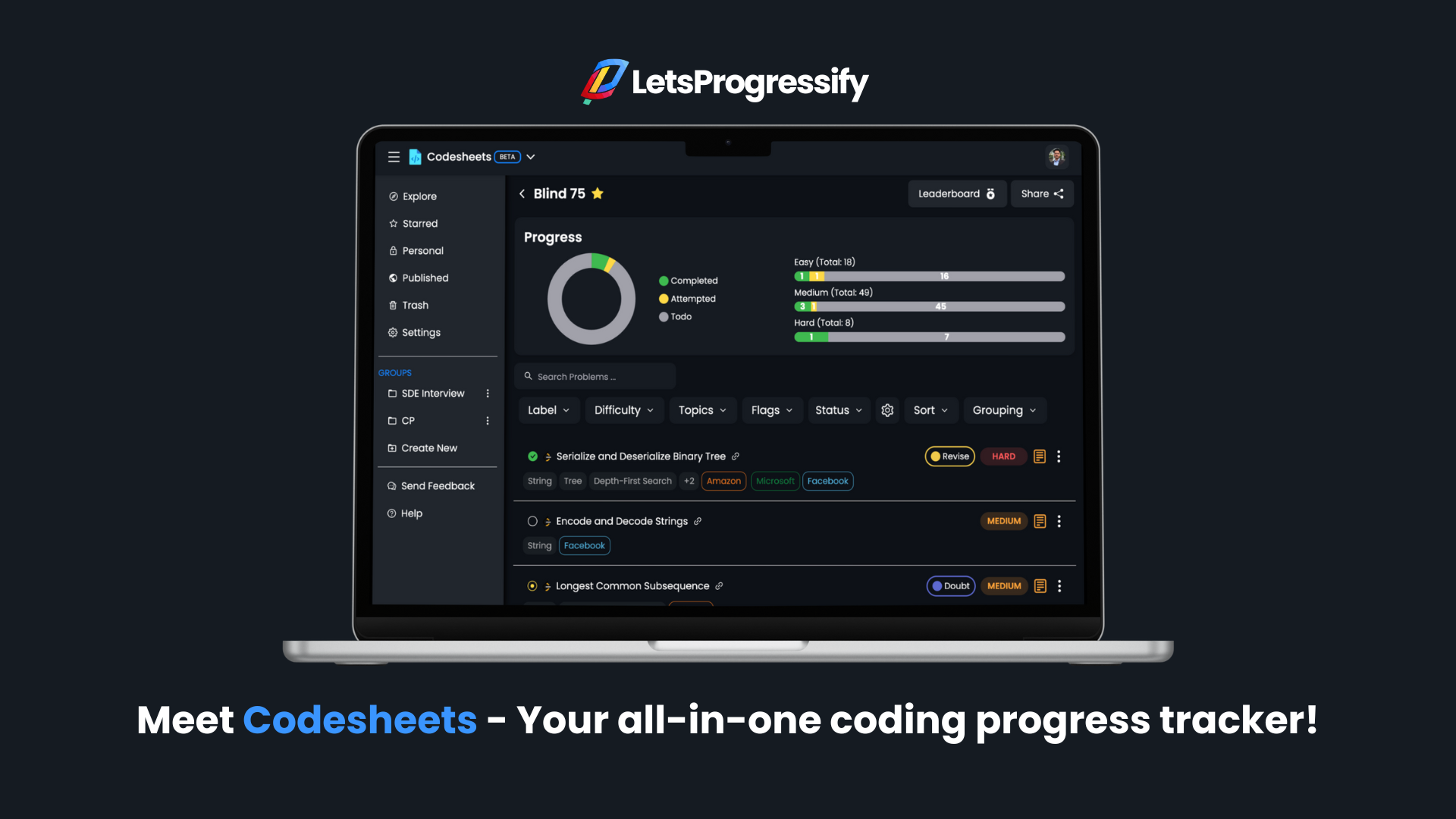 Codesheets | LetsProgressify